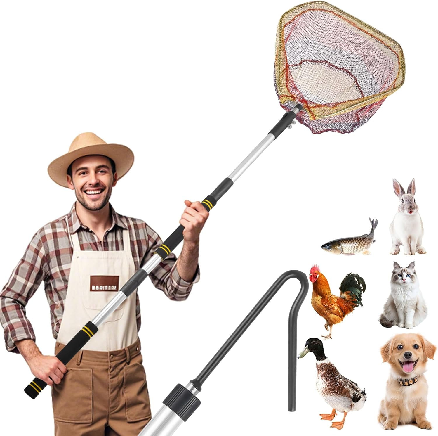 Chicken Catcher Net,37 to 93in Chicken Catcher Leg Hook Extra Long ...