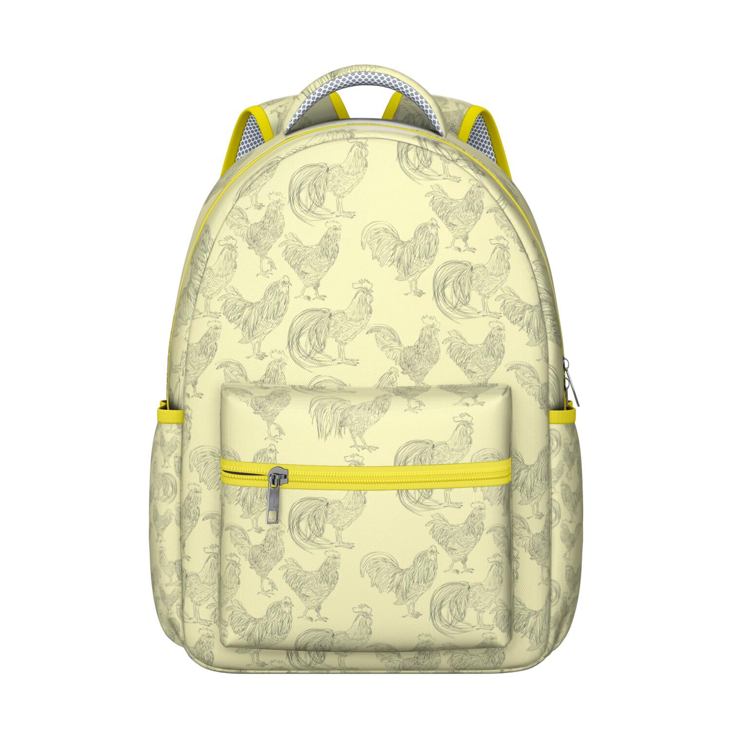 Chicken Chick Egg Pattern Student Backpack Cartoon Farm Animal Rustic ...