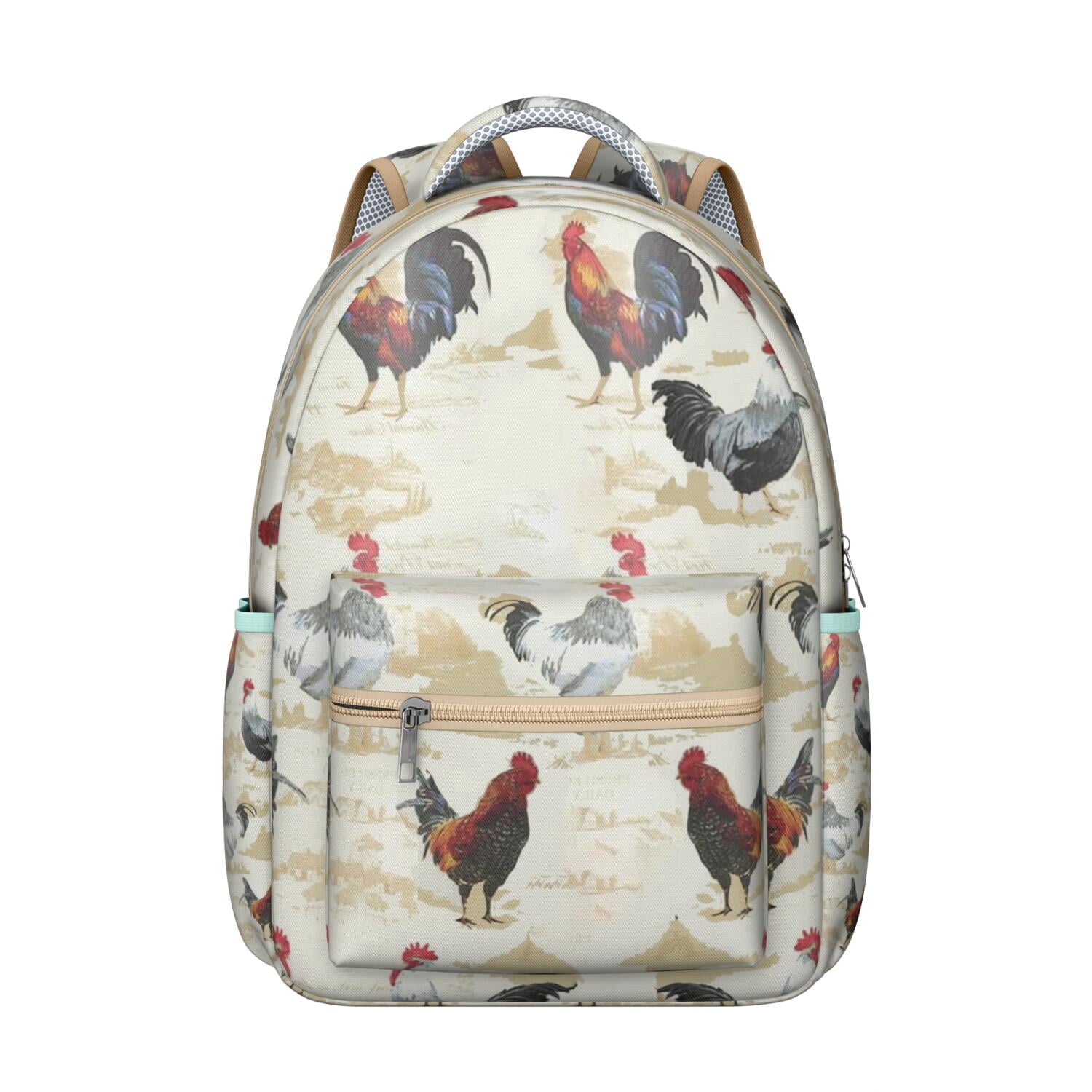 Chicken Chick Egg Pattern Student Backpack Cartoon Farm Animal Rustic ...