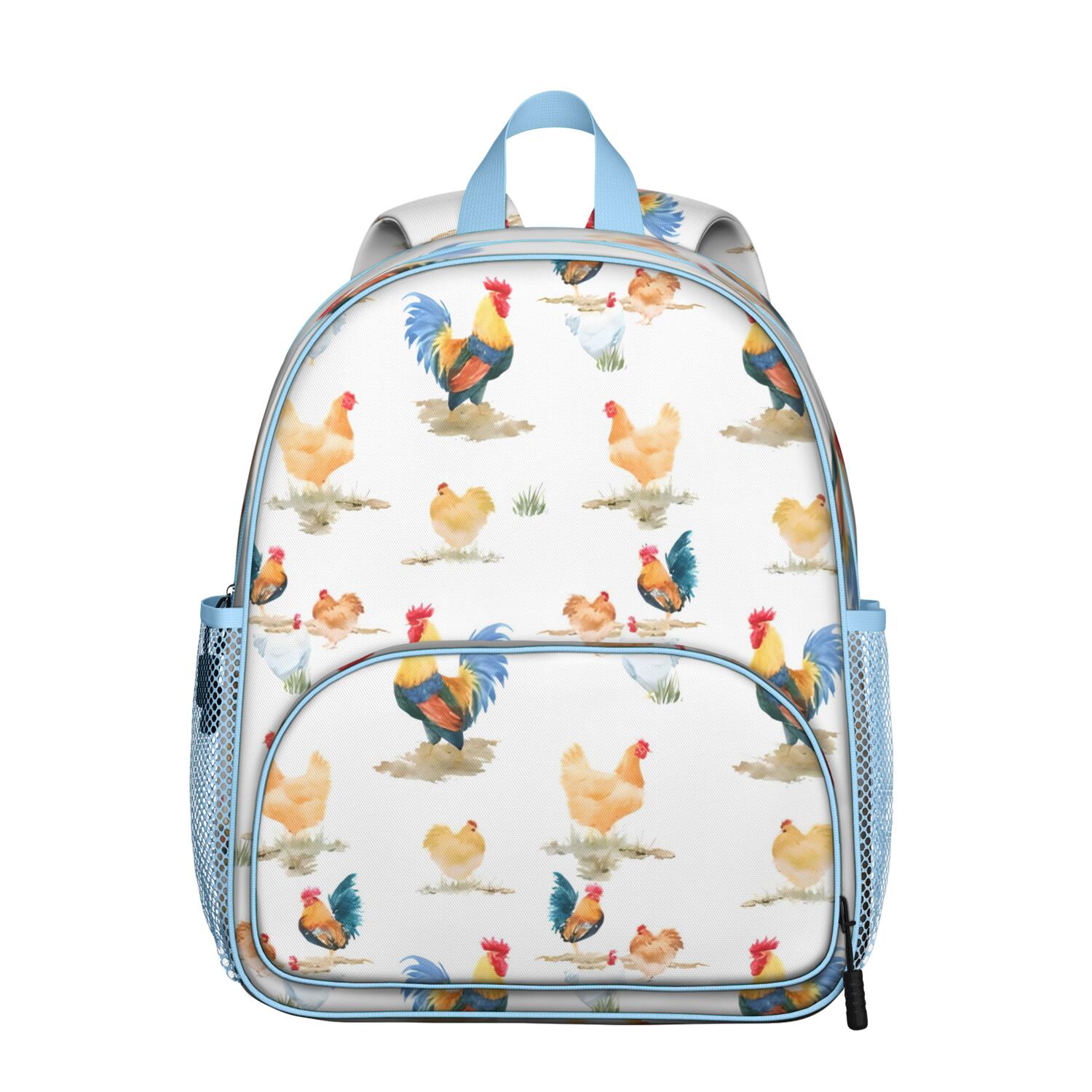 Chicken Chick Pattern Student Backpack – Egg, Hen, Rooster, Cluck, Coop ...