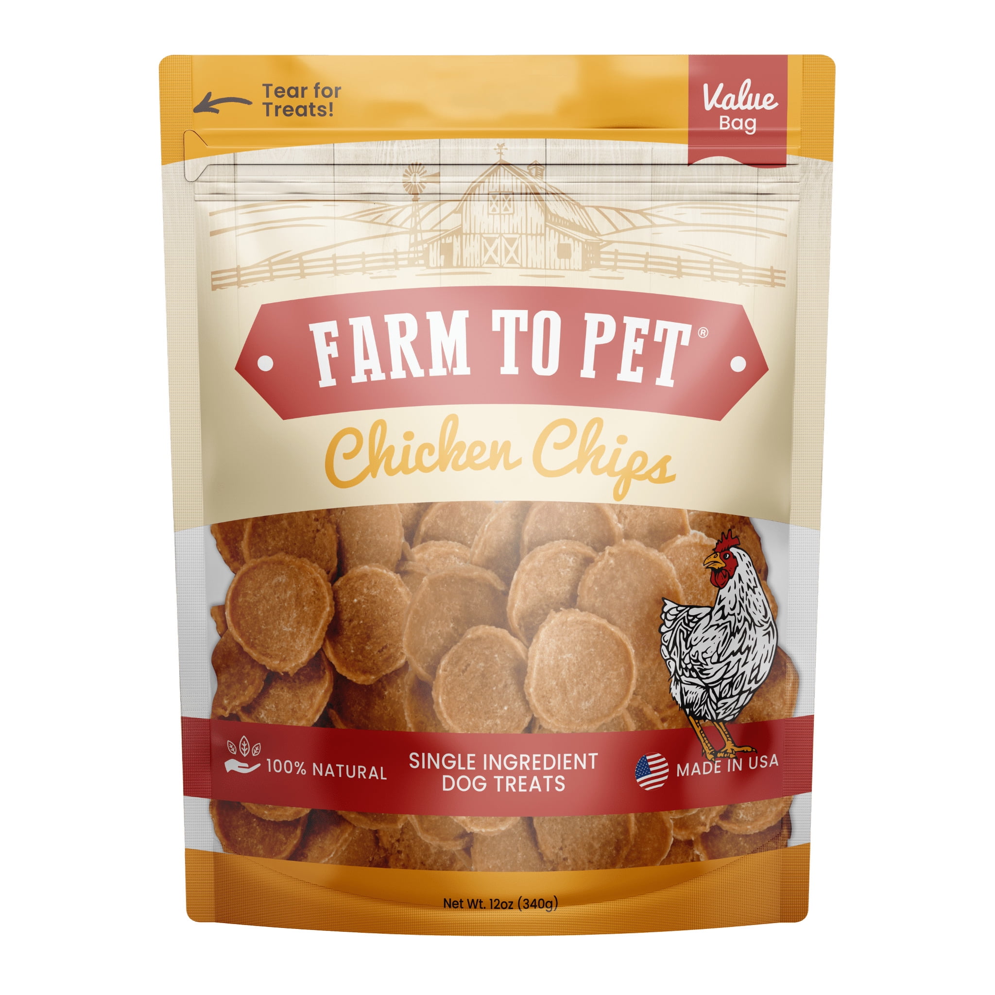 Farm To Pet Chicken Chips Crunchy Training Treats for Dogs, 12oz Value ...