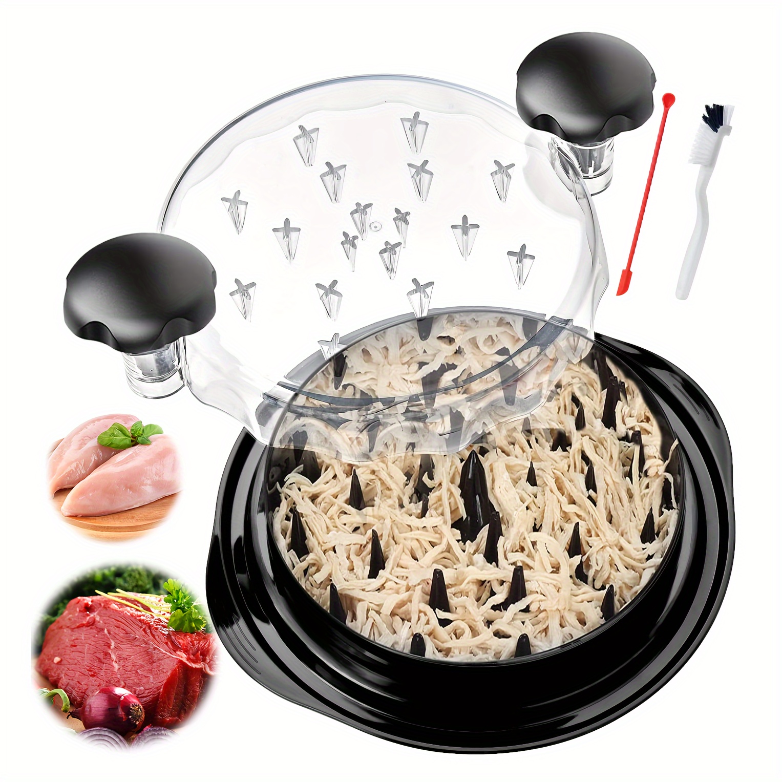 Chicken Chopper With Manual Rotation, Equipped With Silicone Scraper ...