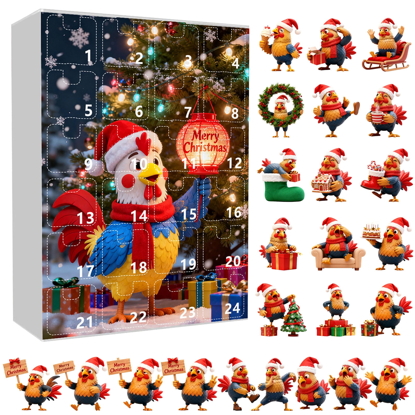 Chicken Christmas Advent Calendars Chicken Countdown Calendar Chicken Advent Calendar Chicken ...