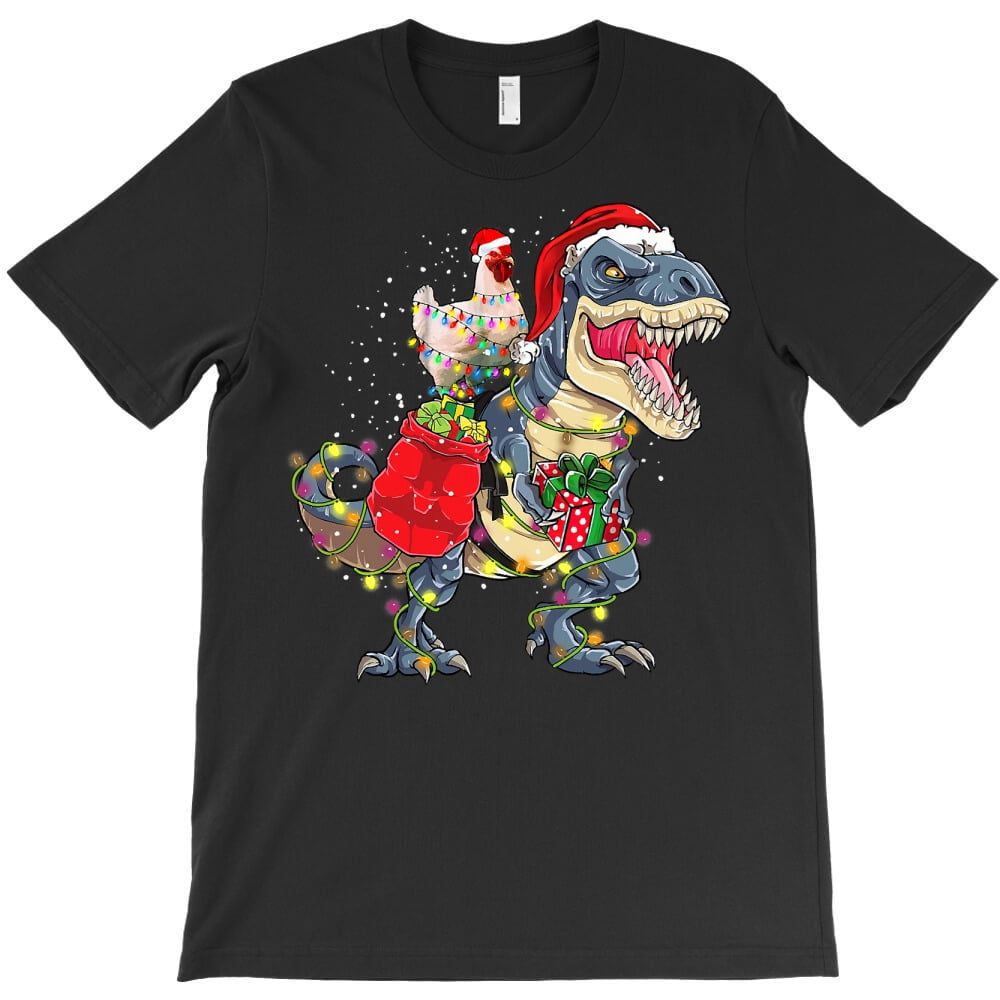 Chicken Christmas Chicken Riding Dinosaur T-Rex Tree Light Xmas Hen ...