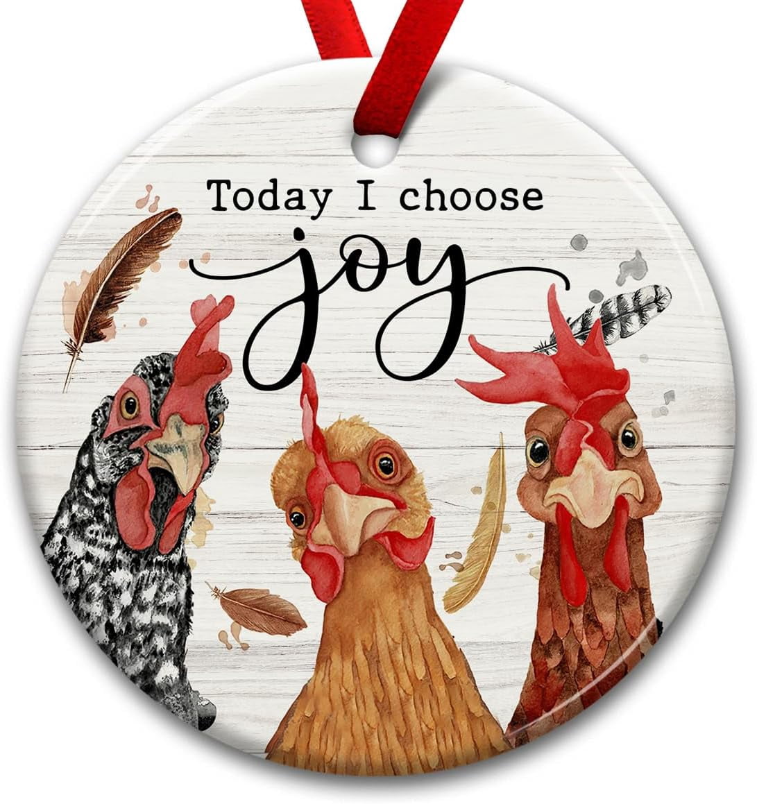 Chicken Christmas Hanging Ornaments, Rooster Gifts for Farmer, Girl ...