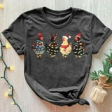 Chicken Christmas Lights Shirt, Christmas Chicken Shirt, Chickmas Shirt ...