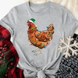 Chicken Christmas Shirt, Chicken Christmas Light Shirt, Chicken Lover ...