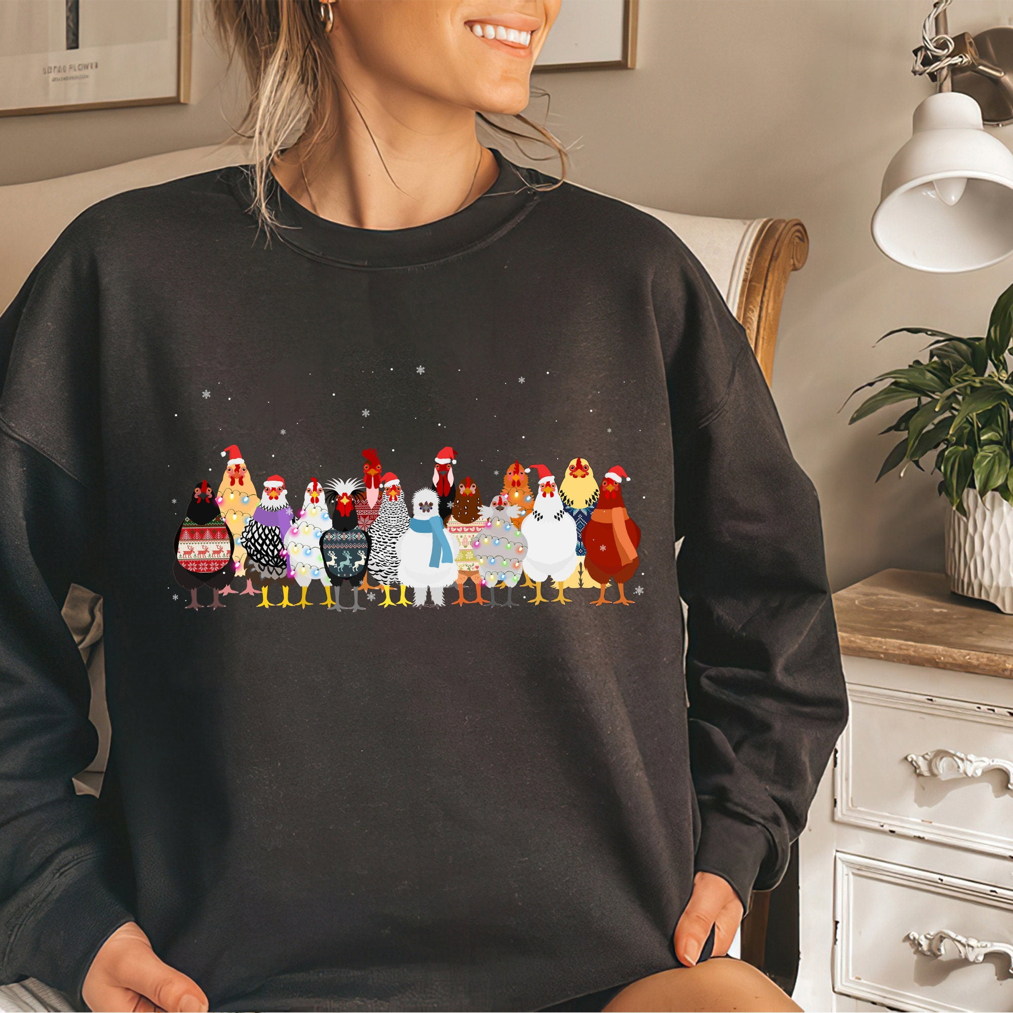 Chicken Christmas Shirt, Chicken Lover Shirt, Christmas Chicken Shirt ...