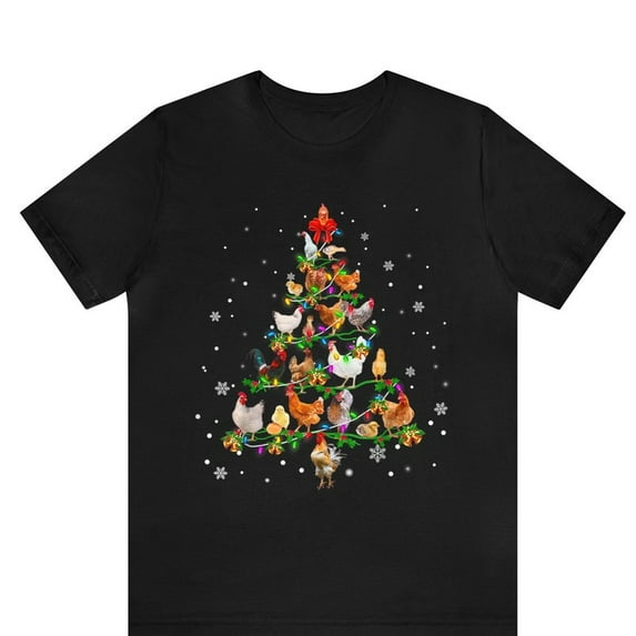 Chicken Christmas Tree Farmer Farm Animal Holiday Graphic Novelty Tee ...