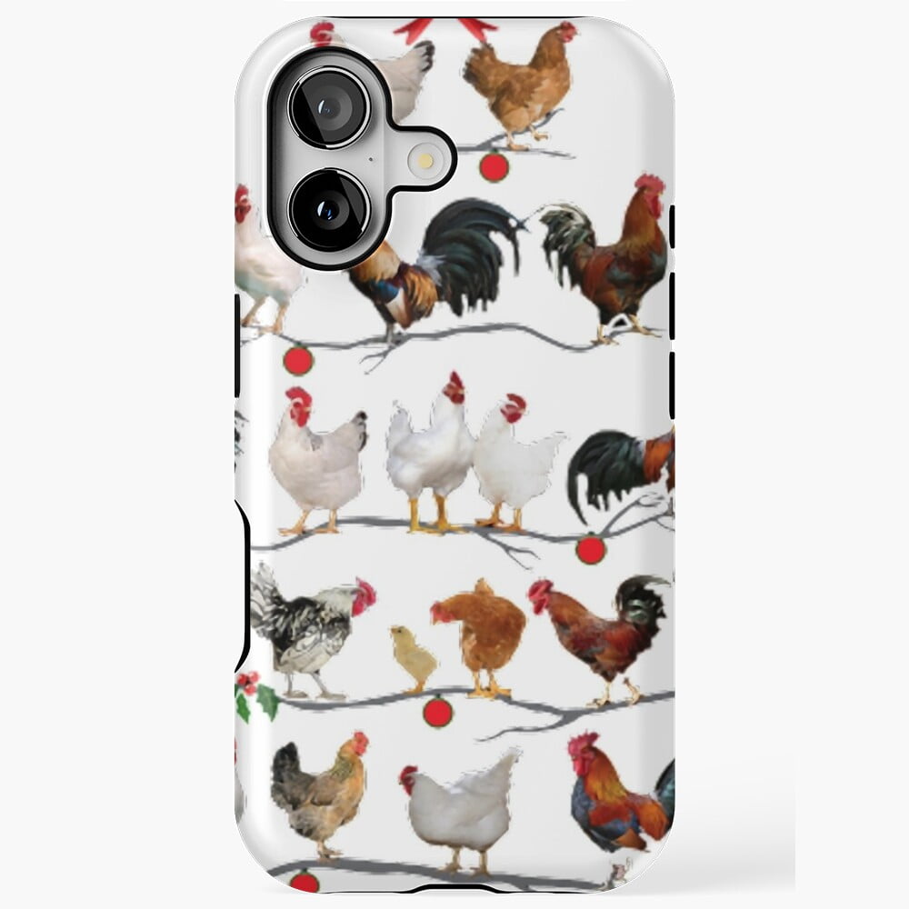 Chicken Christmas Tree Holiday Farm Animal Decor Phone Case 17 16 15 14 ...