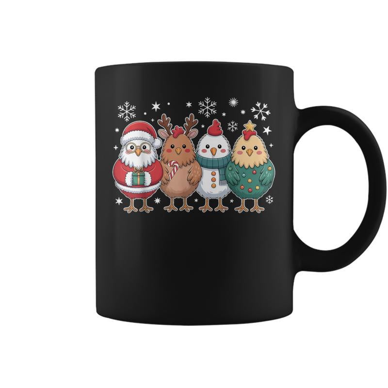 Chicken Christmas Tree Santa Xmas Hen Chicken Lover Coffee Mugs ...