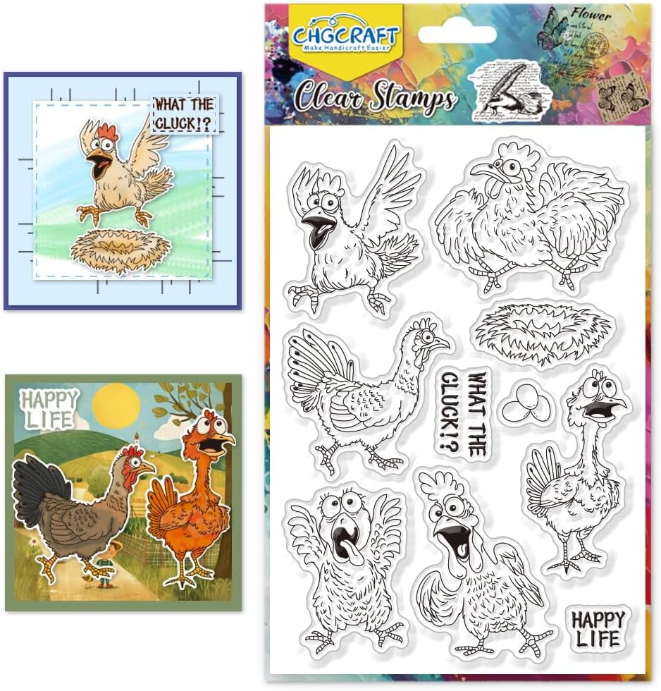 Chicken Clear Stamps Anime Style Transparent Silicone Stamps for Card ...