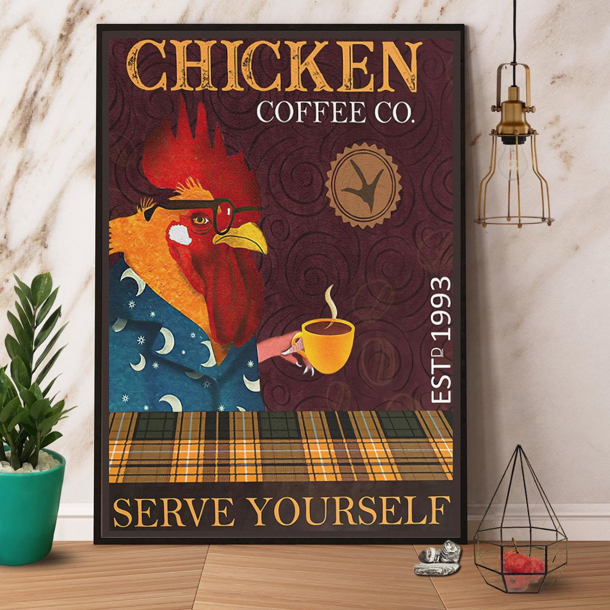 Chicken Coffee Co Serve Yourself Paper Poster No Frame Matte Wall Art ...