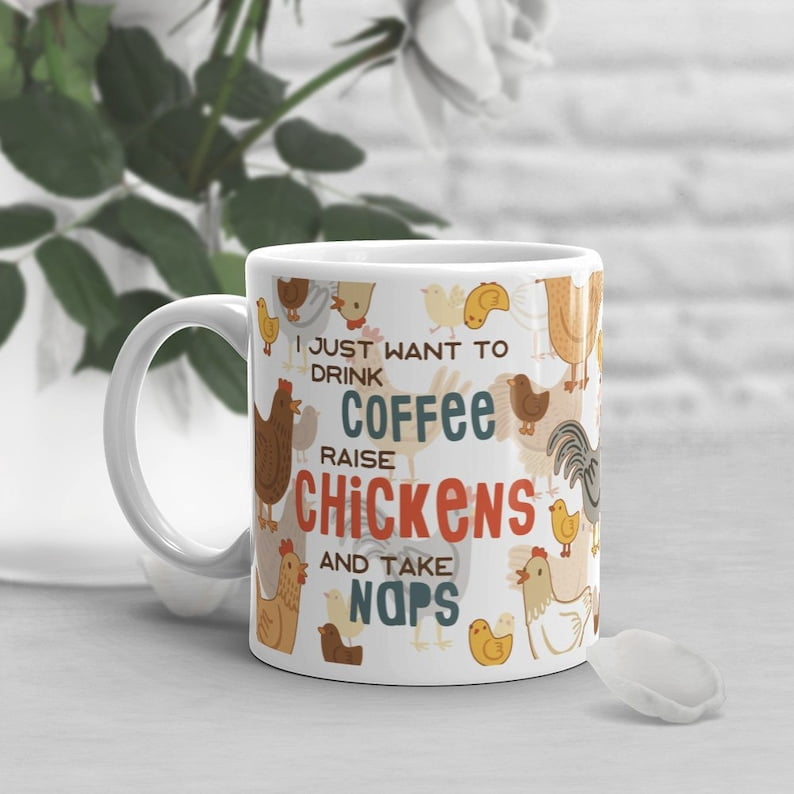 Chicken Coffee Mug, Cute Chicken Gift, Chicken Lover, Hen Decor ...