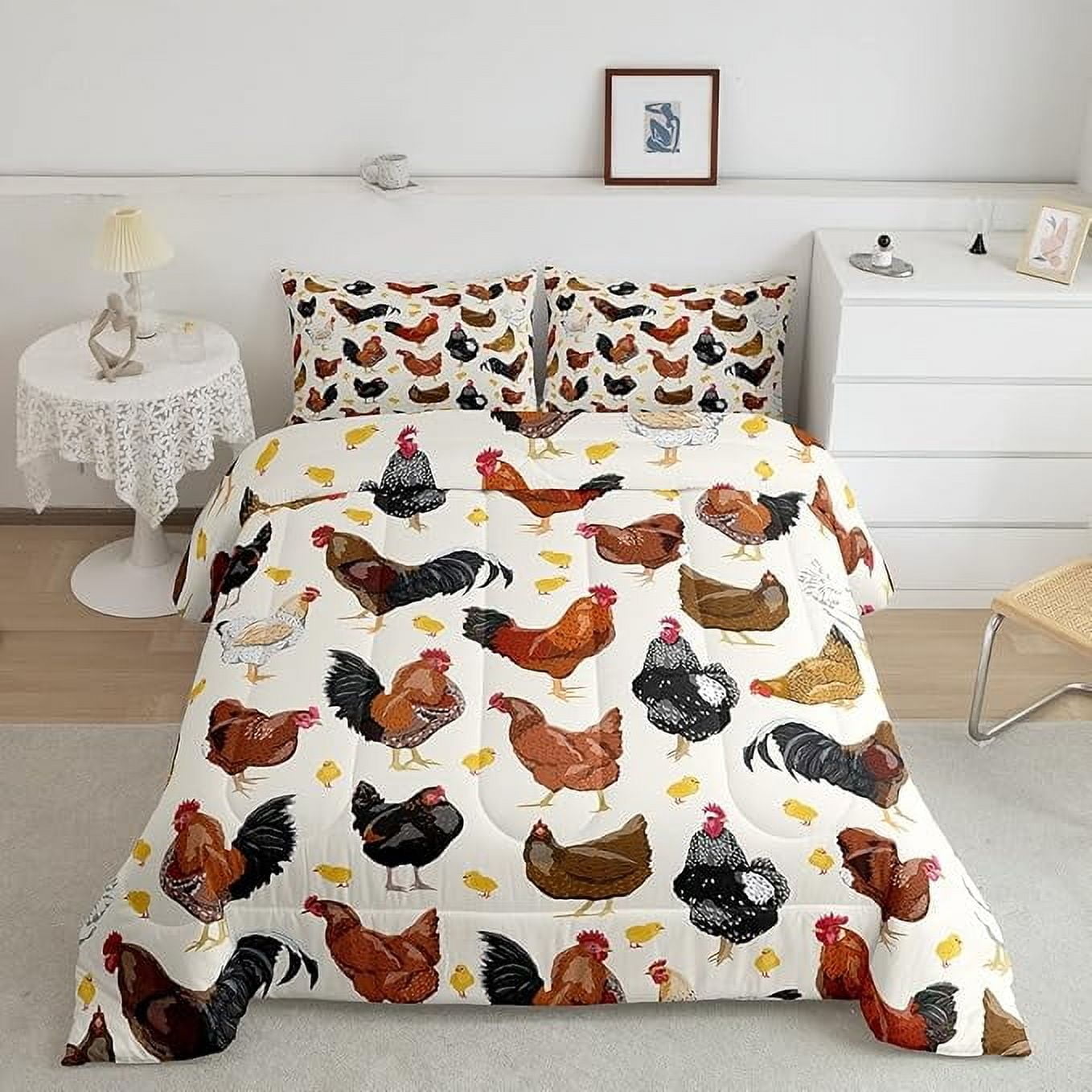 Chicken Comforter Cute Chicken Pattern Comforter Set for Boys Girls ...