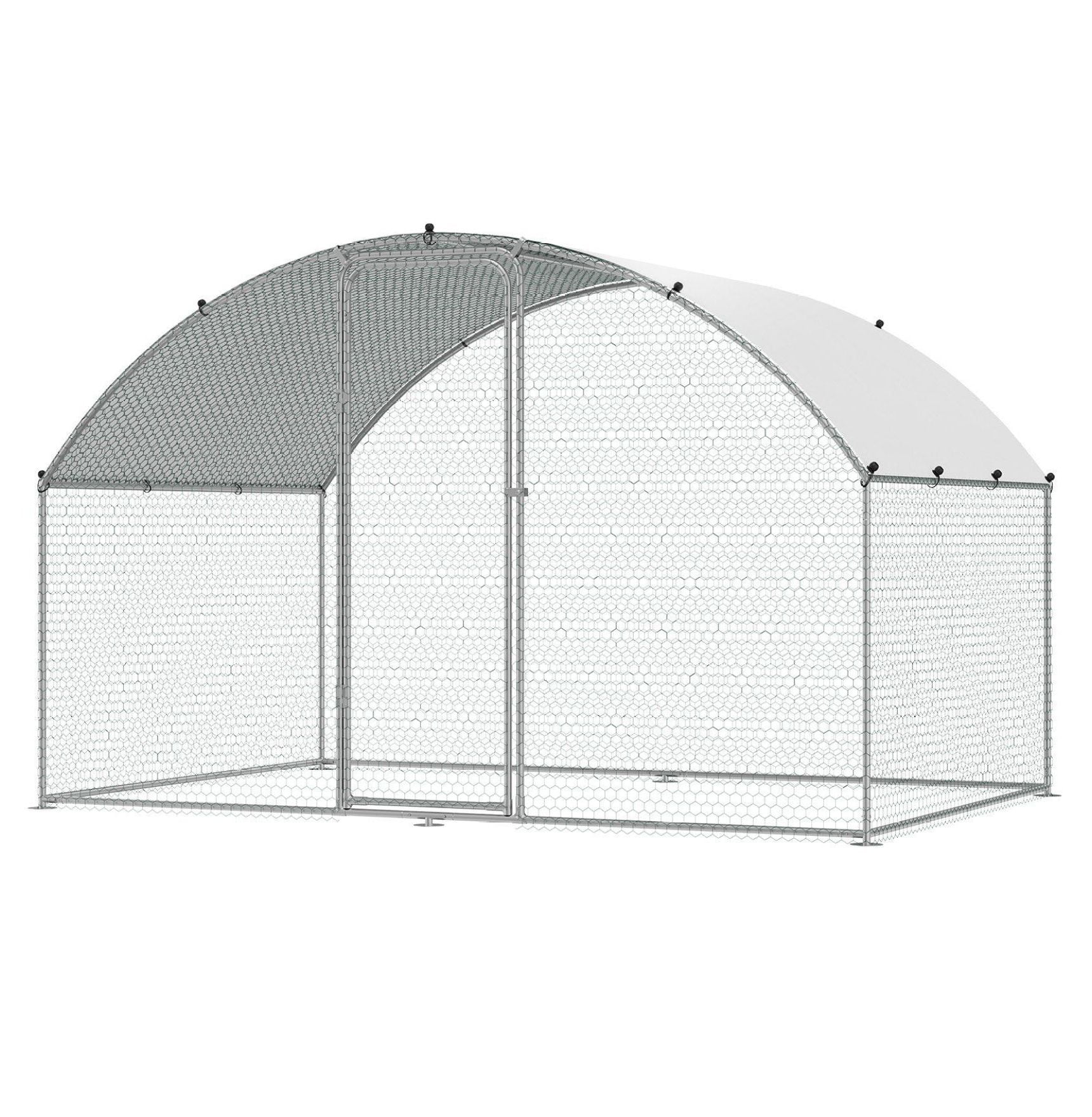 Chicken Coop 9.8x6.5x6.5ft Metal Walk-in Run, Waterproof Hen House for ...