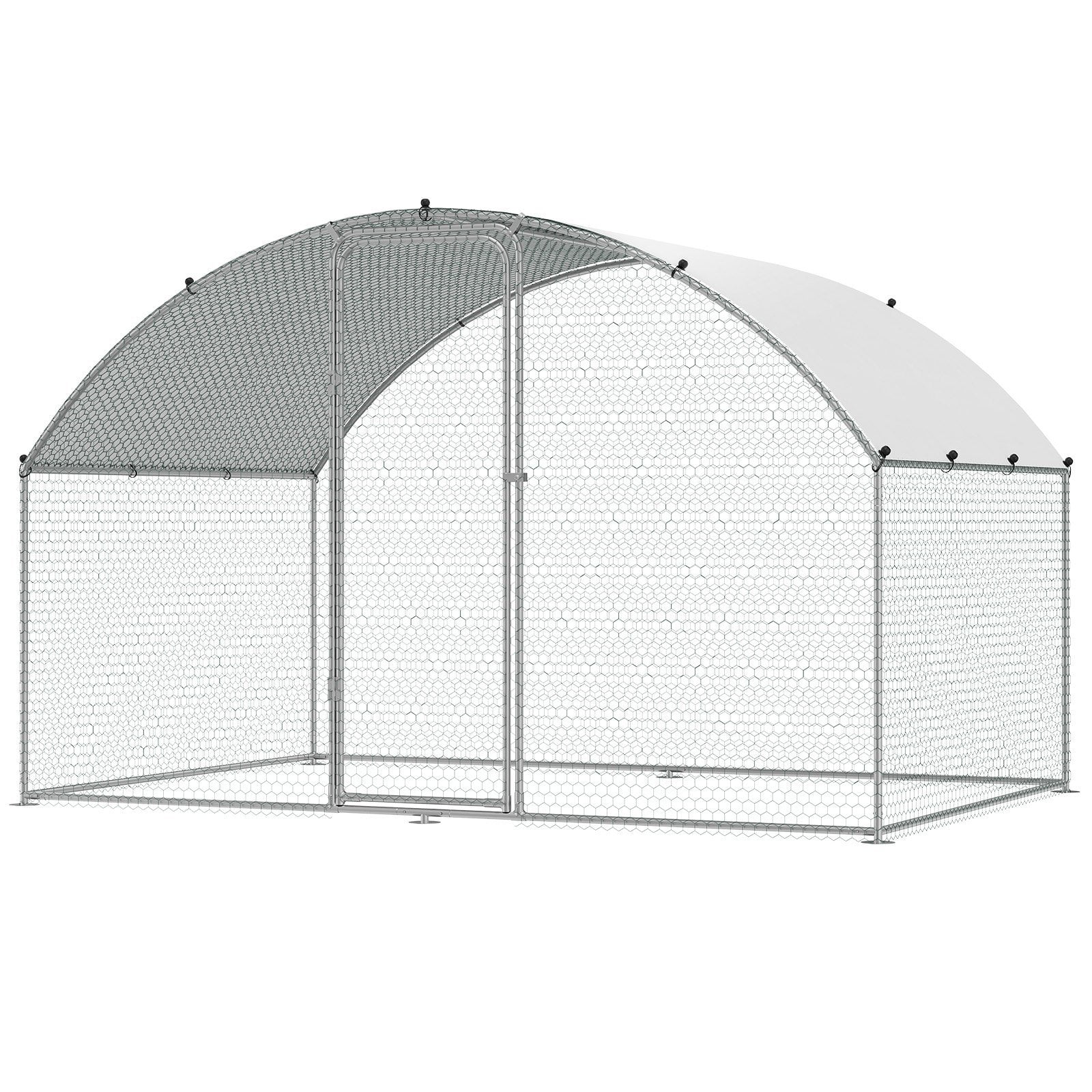 Chicken Coop, 9.8x6.5x6.5ft Walk-in Large Metal Chicken Run for Yard ...