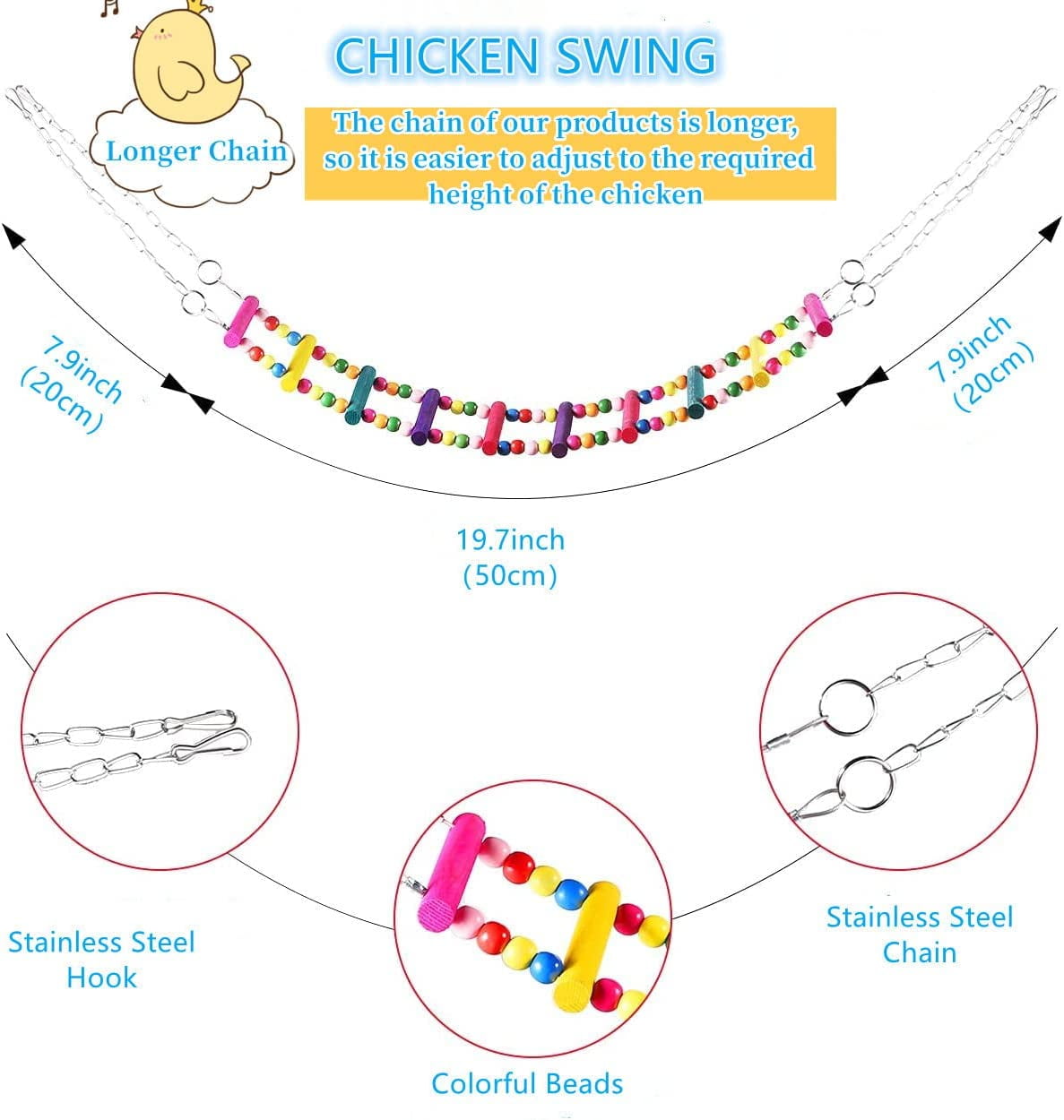 Chicken Coop Accessories Set Funny Swing Ladder Mirror Xylophone ...