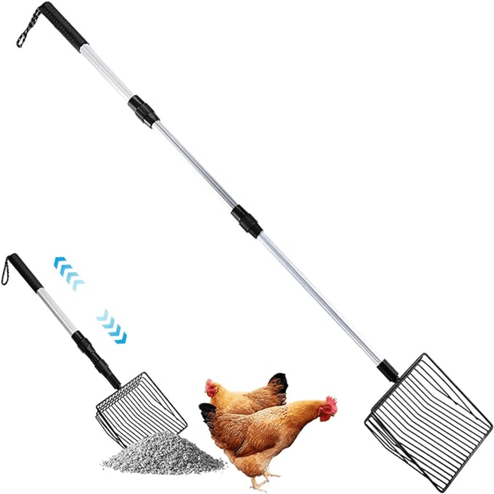 Chicken Coop Accessories Stretchable Metal Chicken Poop Scooper Sifting ...