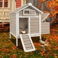 Chicken Coop Chicken House Outdoor with Removable Trays, Wooden Rabbit ...