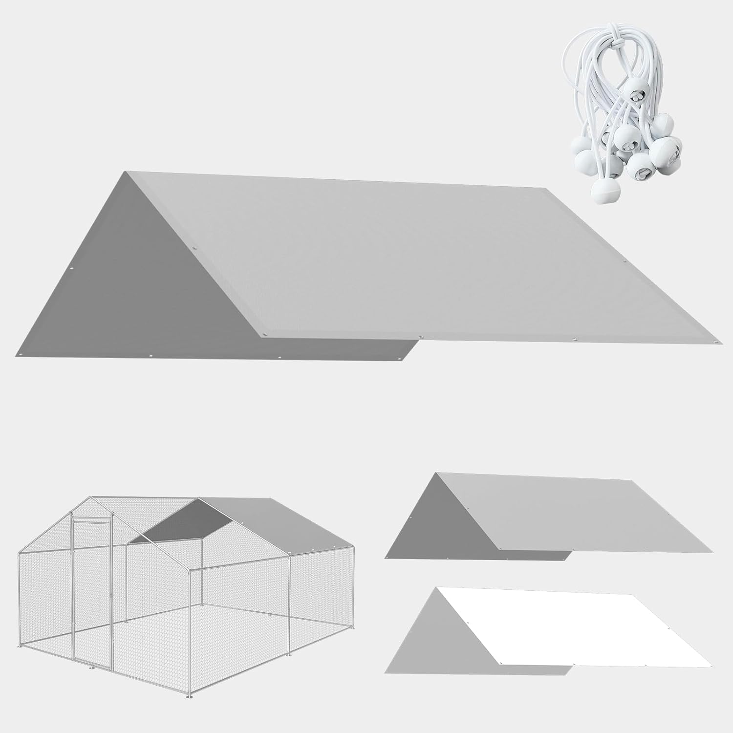 Chicken Coop Cover, 11.5 * 6.5 FT Chicken Run Cover with Ball Bungees ...