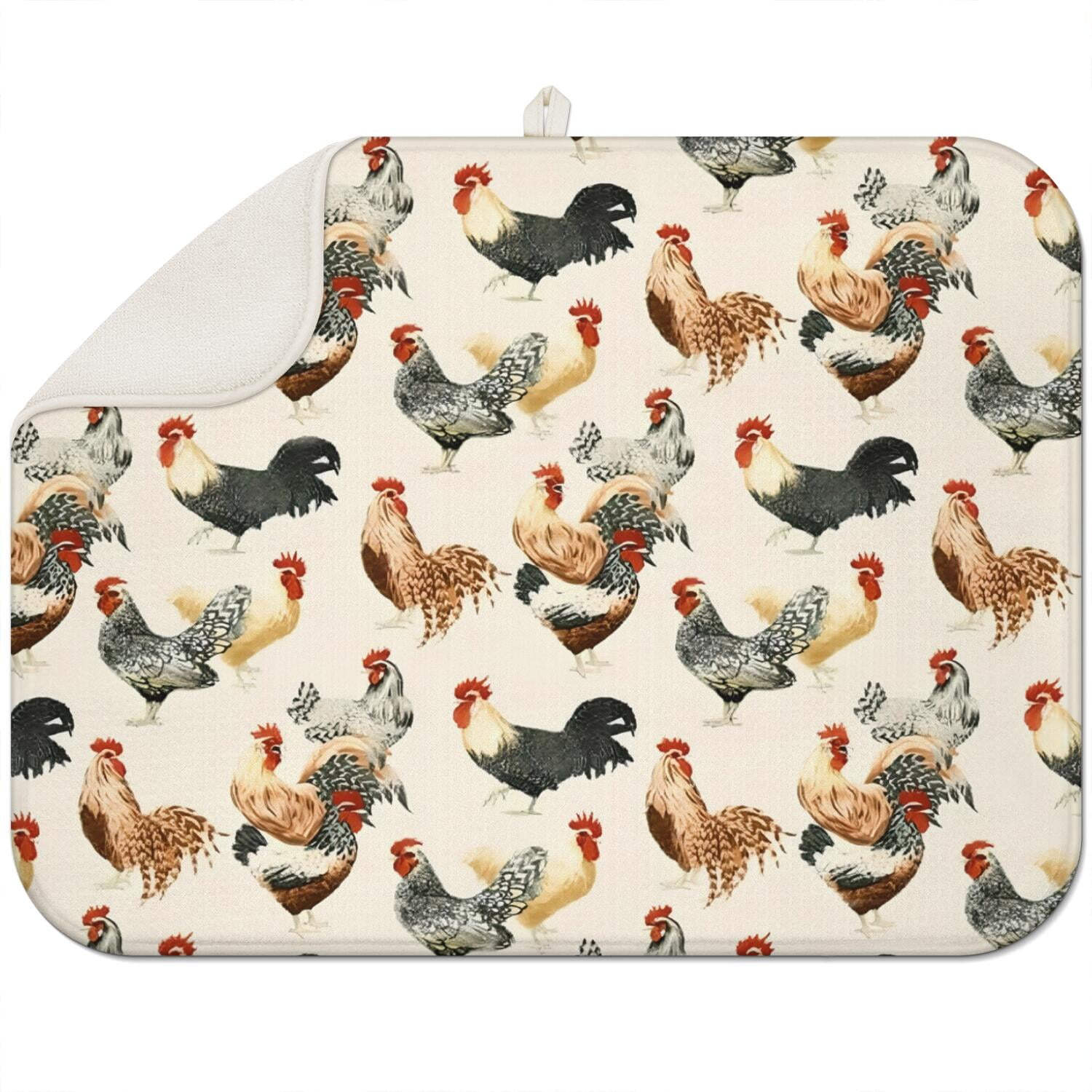 Chicken Coop Drying Mat - 3-Layer Microfiber Dish Drying Pad ...