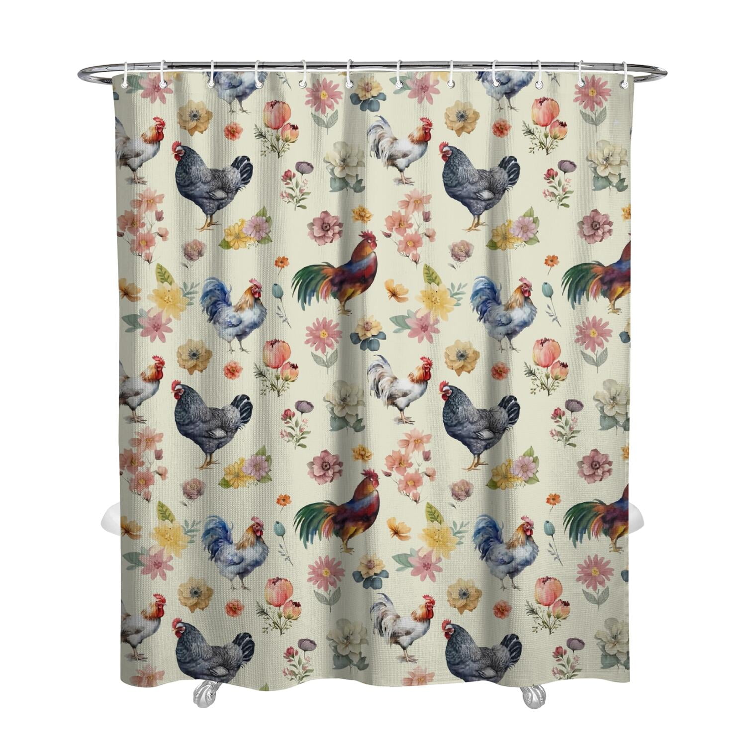Chicken Coop & Eggs Shower Curtain 72" x 84" - Rustic Farmhouse ...