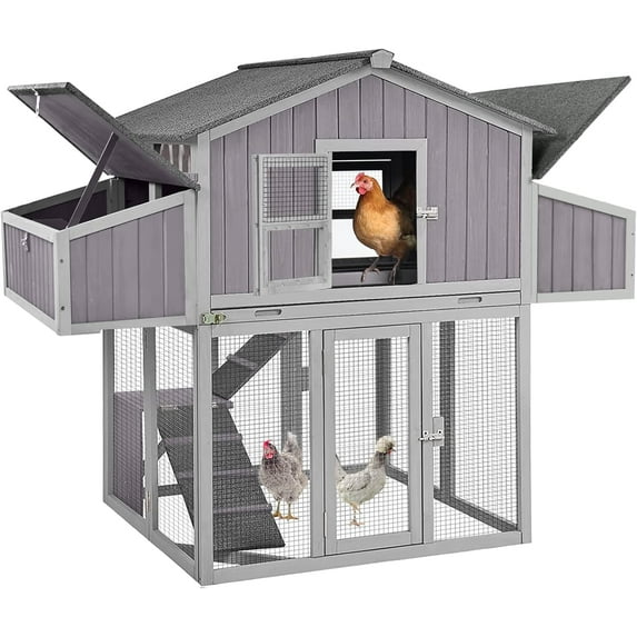 Chicken Coop Folding Chicken House, Hen Coop Poultry Cage for 4-6 ...