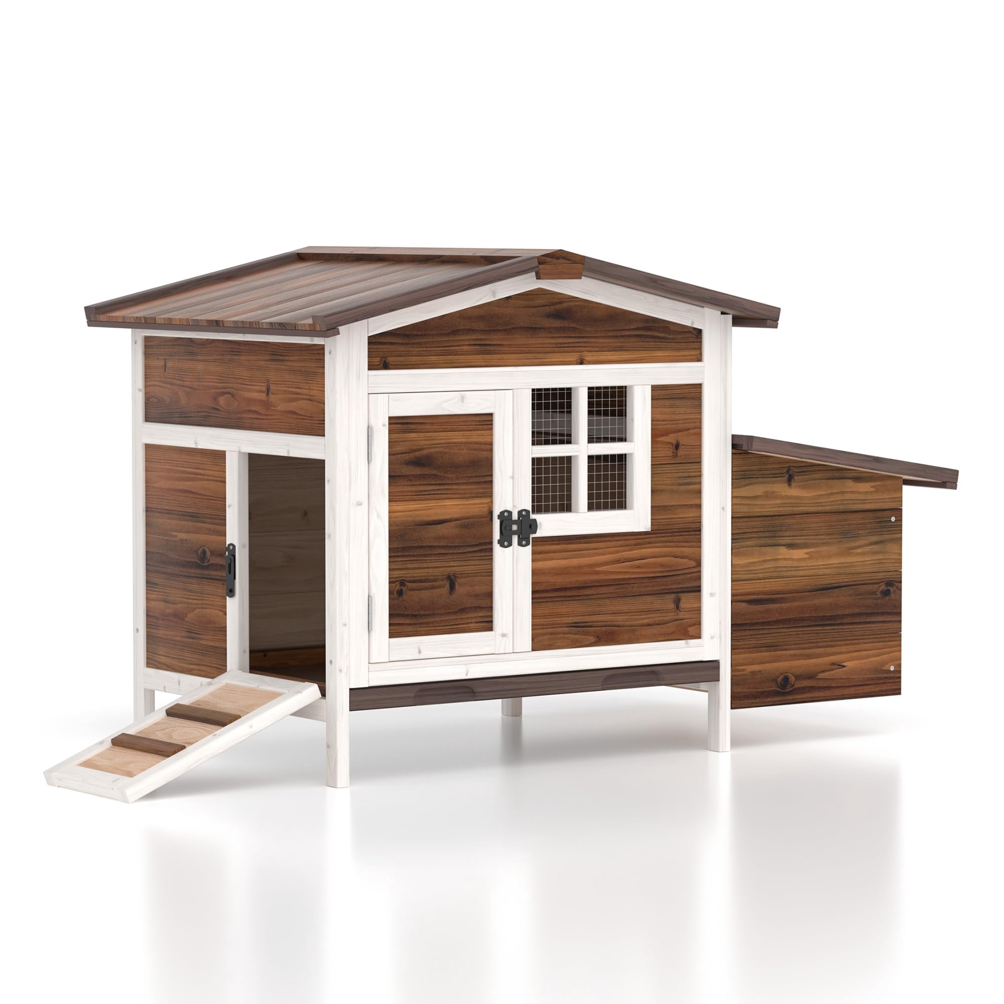 Chicken Coop For 2 Chickens Outdoor Rabbit Hutch House Cage With Ramp ...