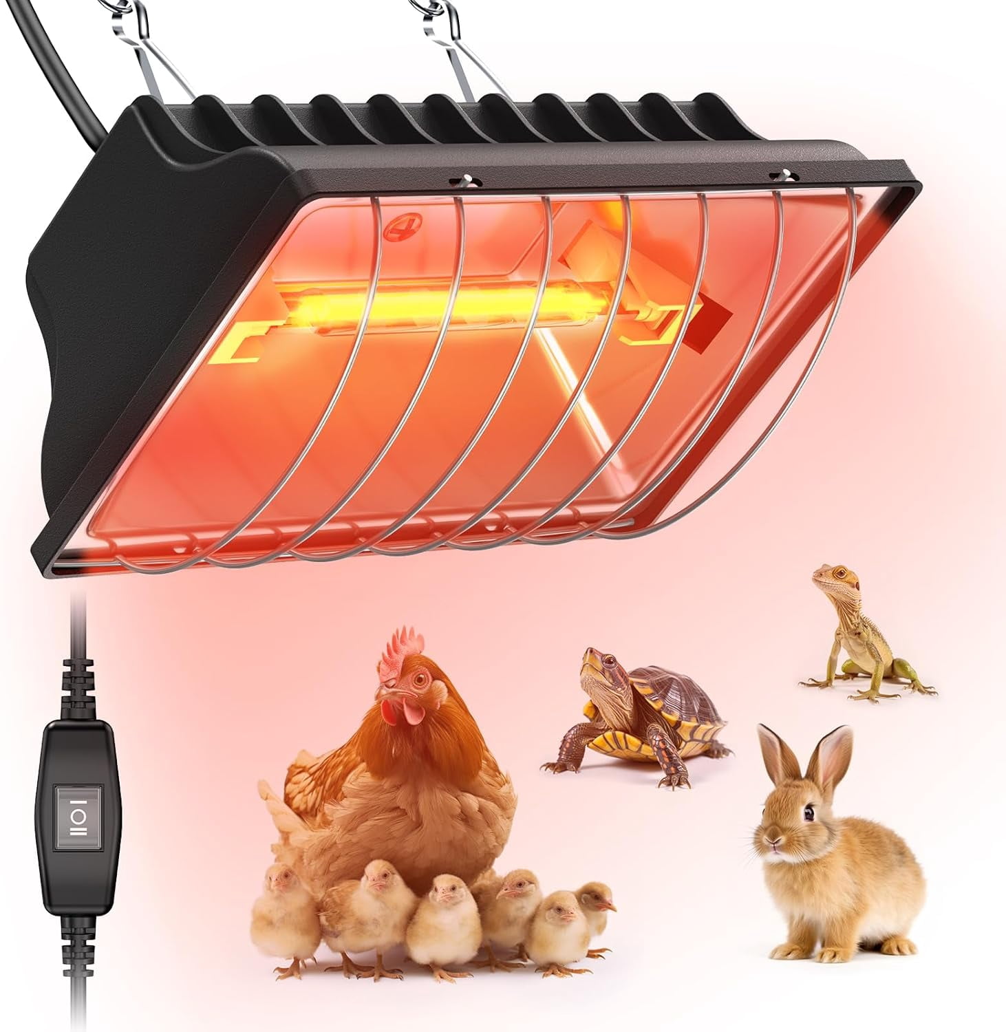 Chicken Coop Heater for 30 Chicks Or Ducklings,7.86ft Cord Brooder ...
