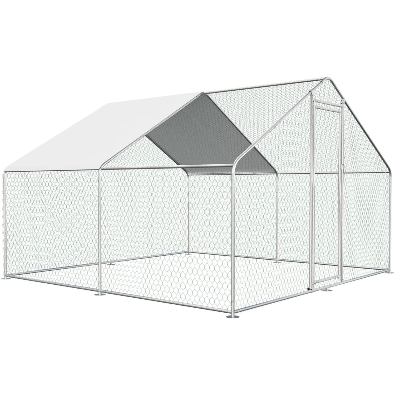 Chicken Coop Large Metal Chicken Run Pen for 10 Chickens Poultry Cage ...