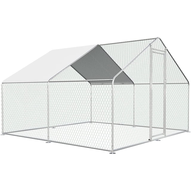 Chicken Coop Large Metal Chicken Run Pen for 10 Chickens Poultry Cage ...