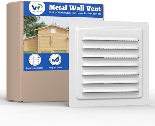 Chicken Coop Metal Wall Vent, 6" x 6" Metal Shed Vent with Built-in ...
