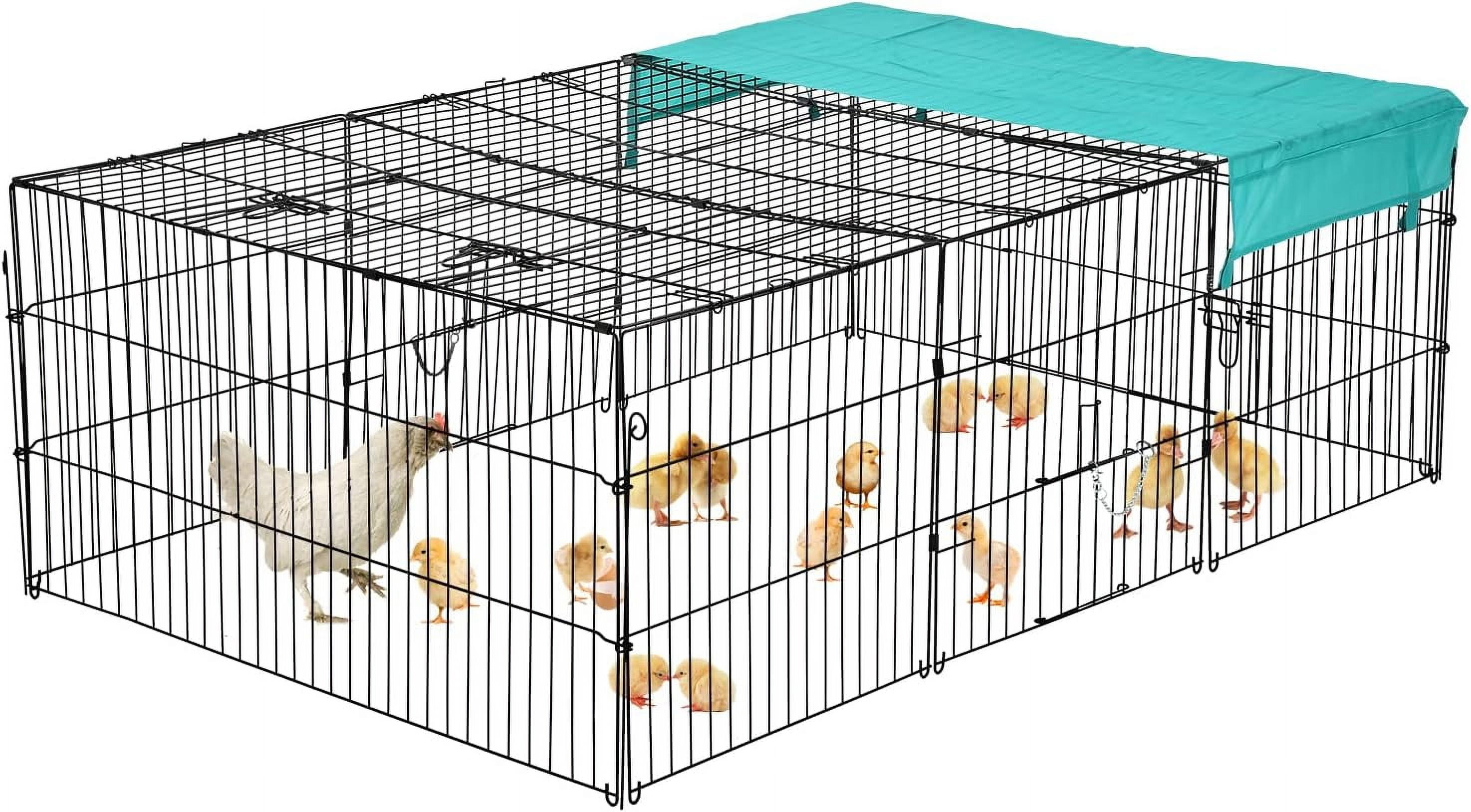 Chicken Coop Rabbit Cage Pet Playpen Large Portable Outdoor Metal ...