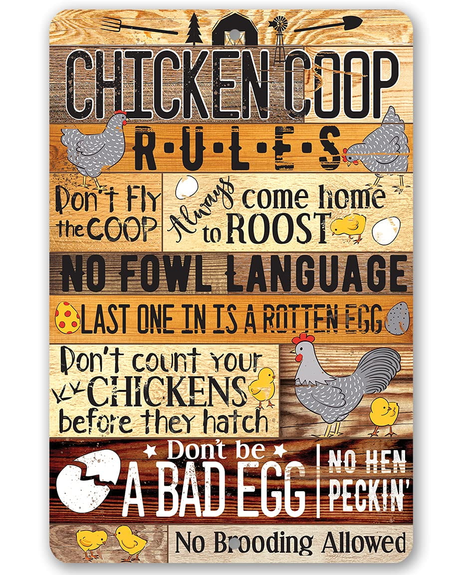 Chicken Coop Sign - Chicken Coop Rules - (Not Printed on Wood ...