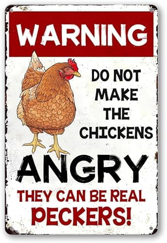Chicken Coop Sign Do Not Make the Chickens Angry Vintage Metal Tin for ...