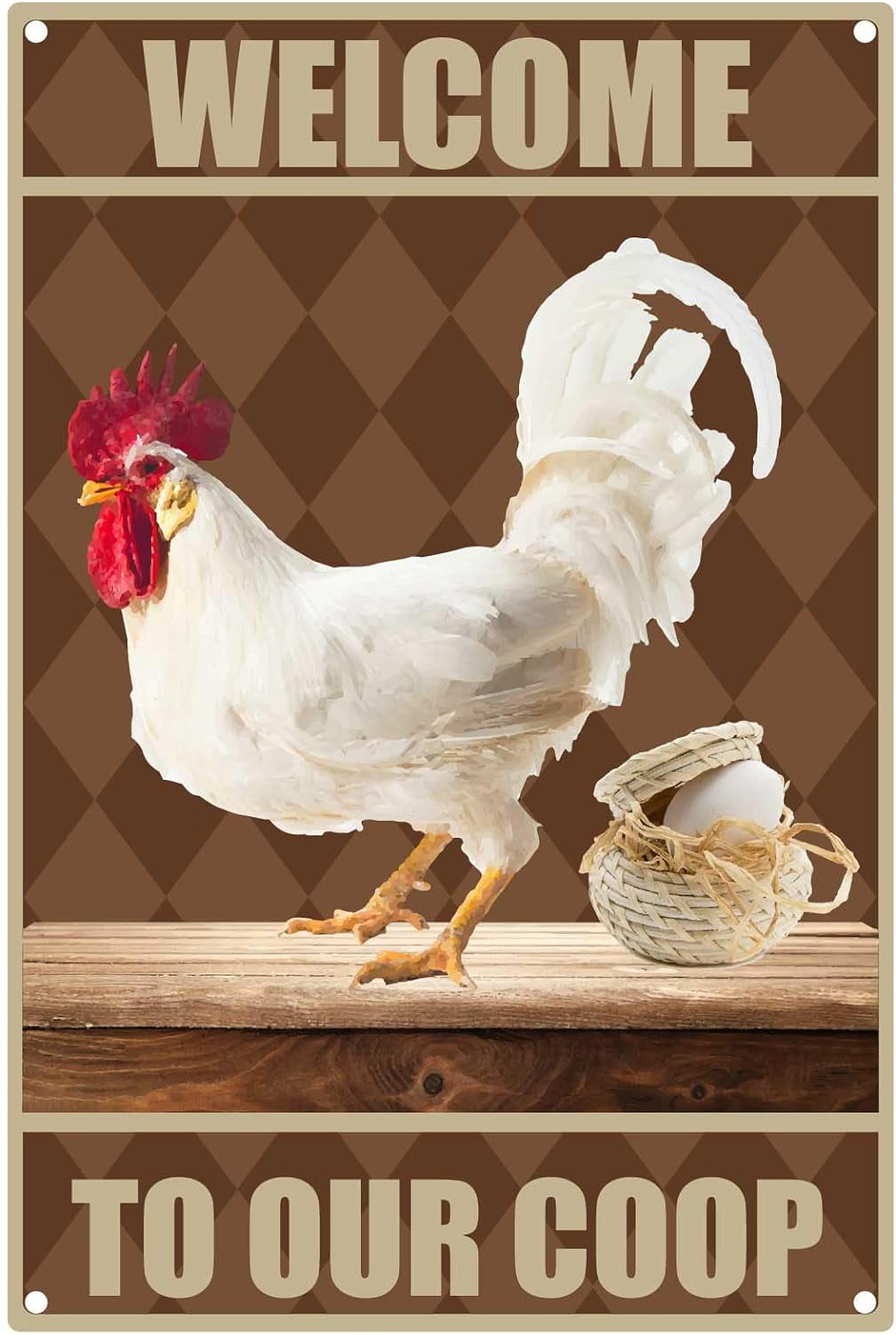 Chicken Coop Sign Farmhouse Decor Wall Art Vintage Poster Metal Tin ...