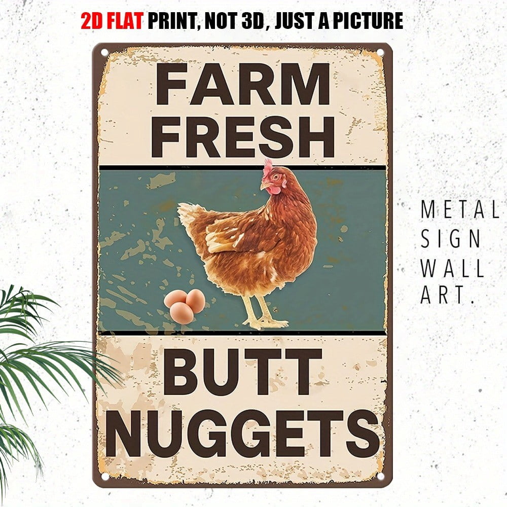 Chicken Coop Signs Farm Fresh Butt Nuggets Sign Vintage Metal Farm ...