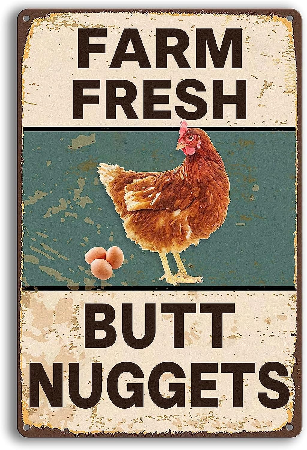 Chicken Coop Signs for Farm Fresh Butt Nuggets Sign,Vintage Metal ...