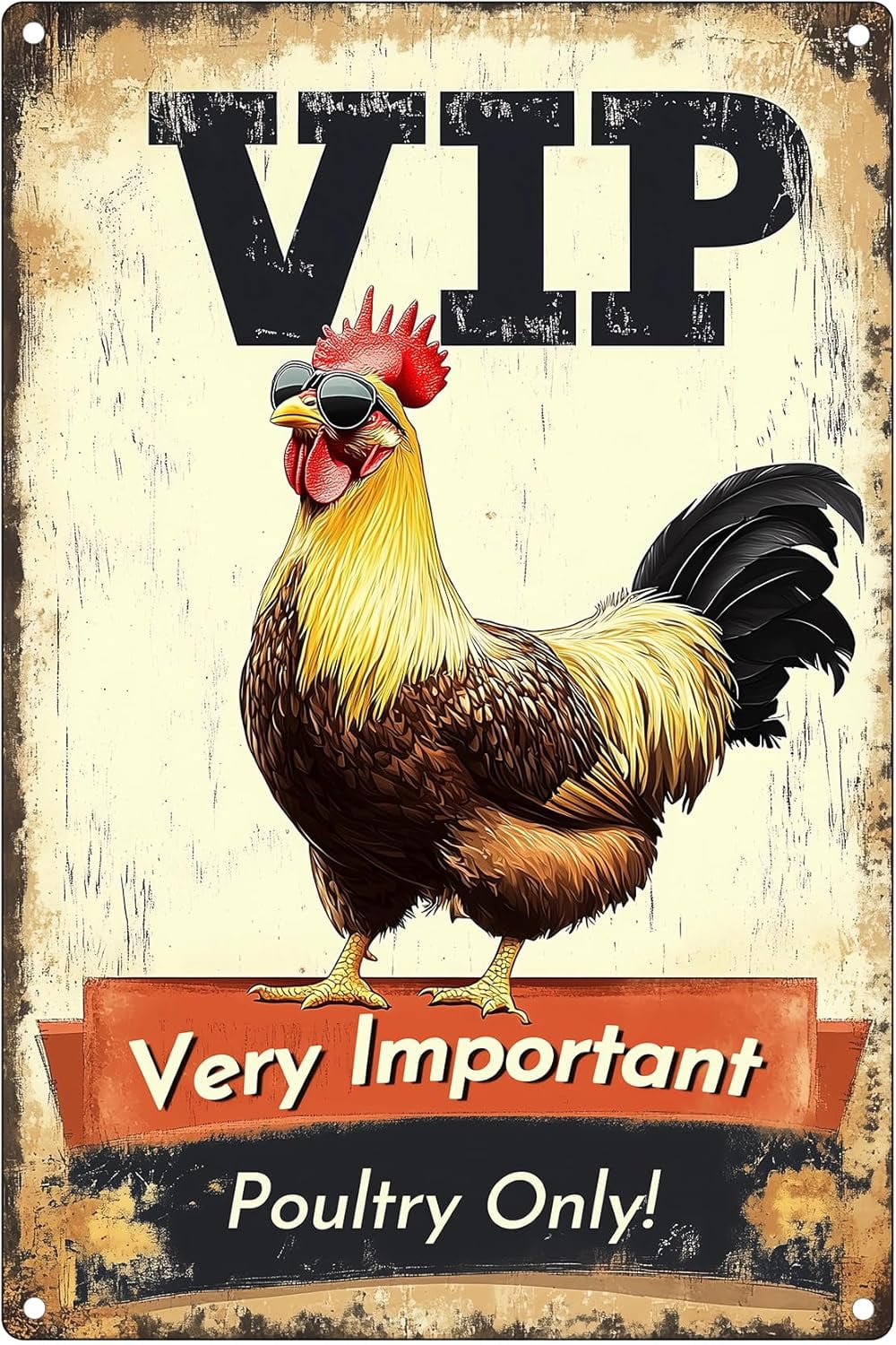 Chicken Coop Signs Metal Chicken Signs Funny Chicken Signs 8''X6'' Vip ...
