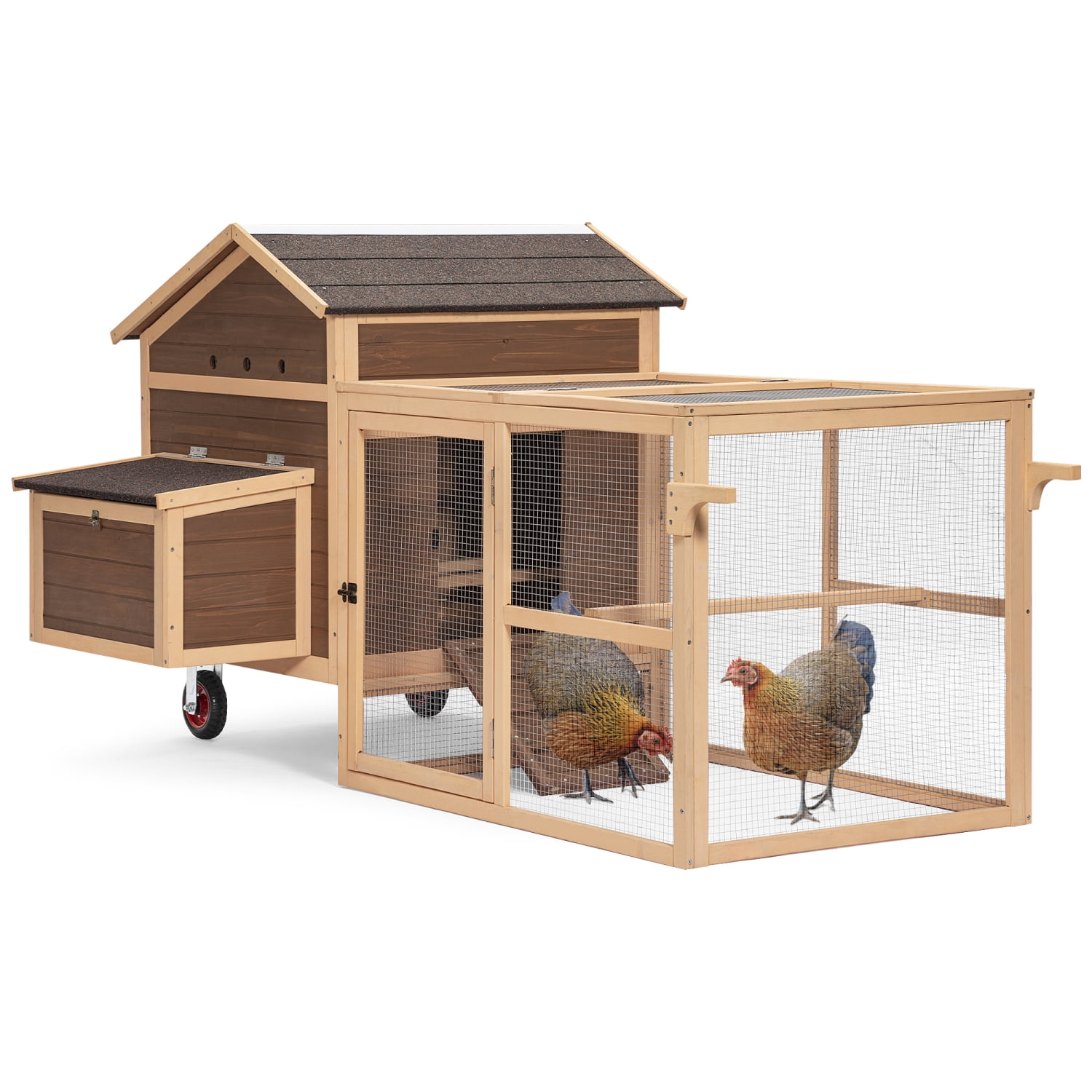 Sturdy and Spacious Mobile Chicken Coop with Safety Handrails and ...