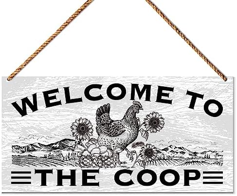 Chicken Coop Wood Sign Decor Farmhouse Farm Sign Decoration for Chicken ...