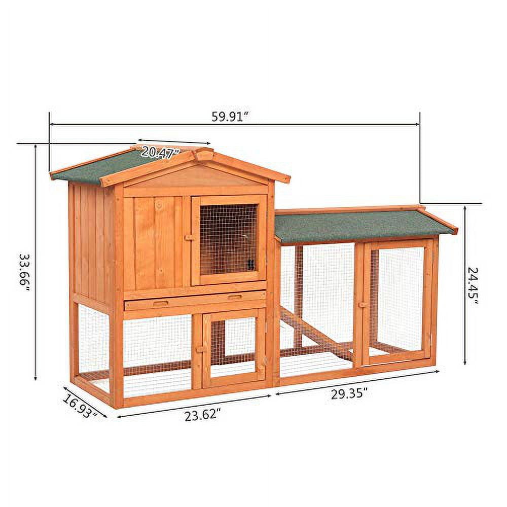 Chicken Coop,Wooden Rabbit Hutch Pet Cage Shelter Hen House with ...
