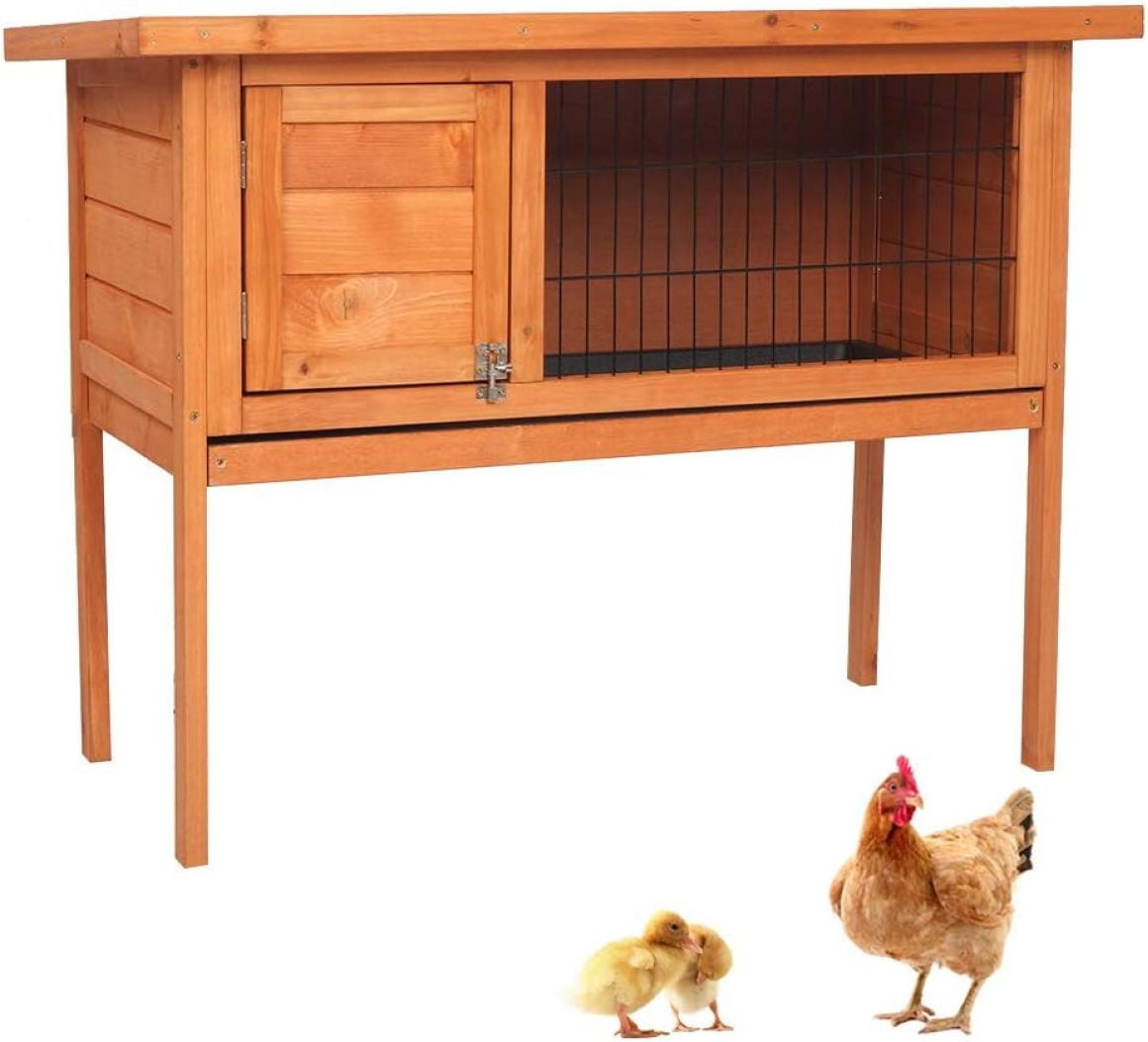Chicken Coop,Wooden Rabbit Hutch Pet Cage Shelter Hen House with ...