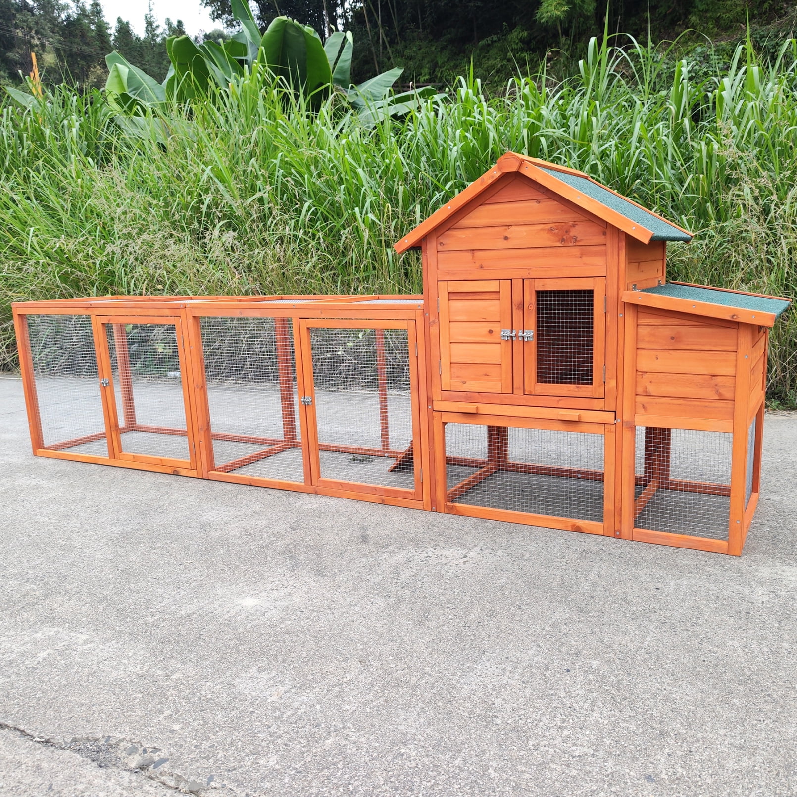 Chicken Coop for 4-6 Chickens, Fir Wooden Hen House, Bunny Rabbit Hutch ...