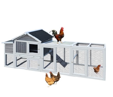 Chicken Coop with Run, 110" Extra Large Chicken Coop, Sliding Door ...