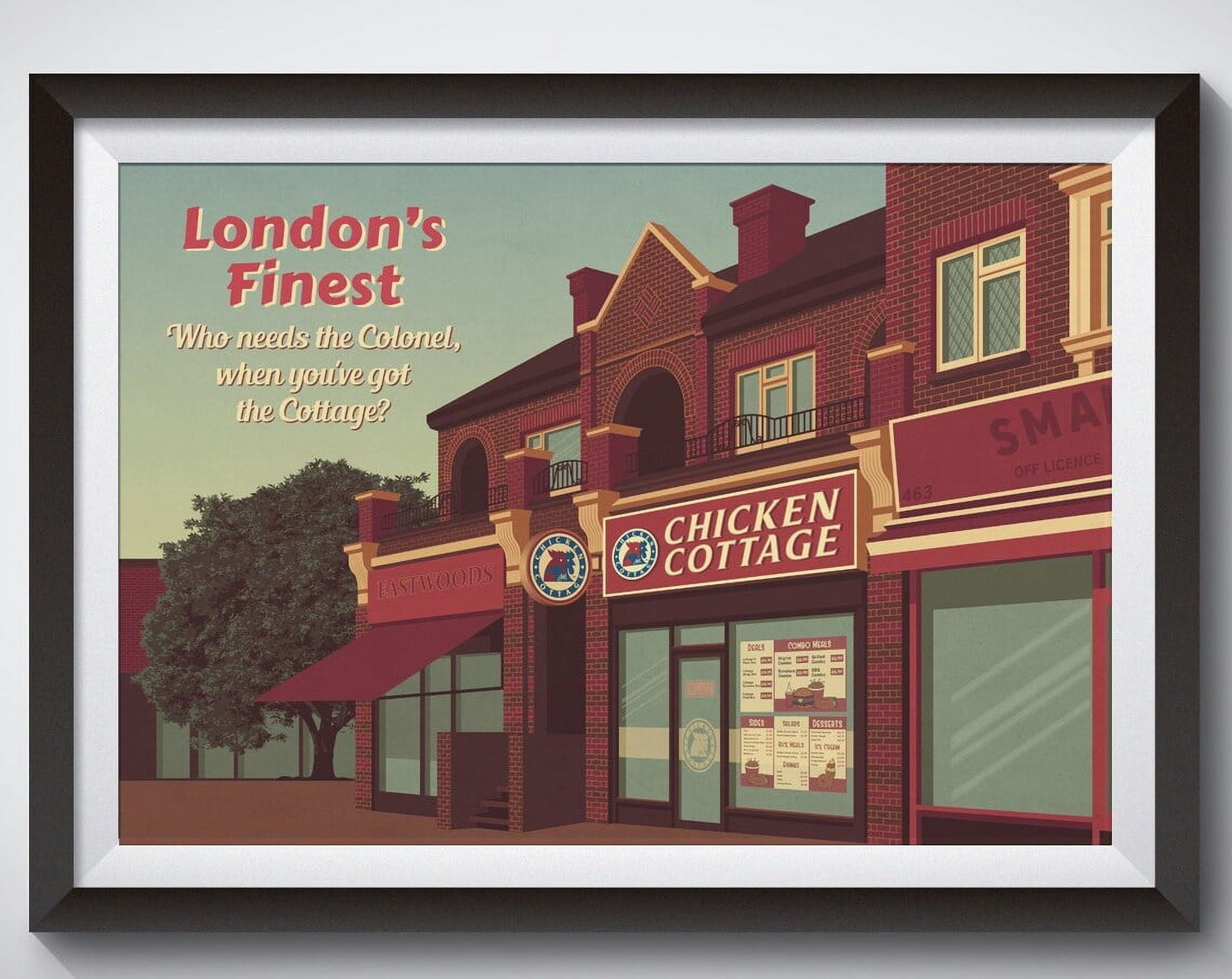 Chicken Cottage Poster, Southern Fried Chicken, London Travel Print ...