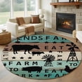 Chicken Cow Pig 8FT Round Area Rugs for Living Room Farmhouse Animal ...