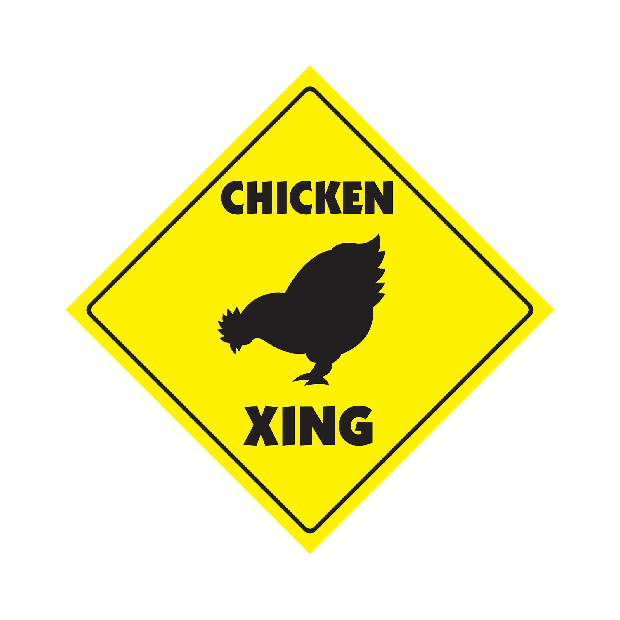 Chicken Crossing Sign Zone Xing | Indoor/Outdoor | 20" Tall rancher ...