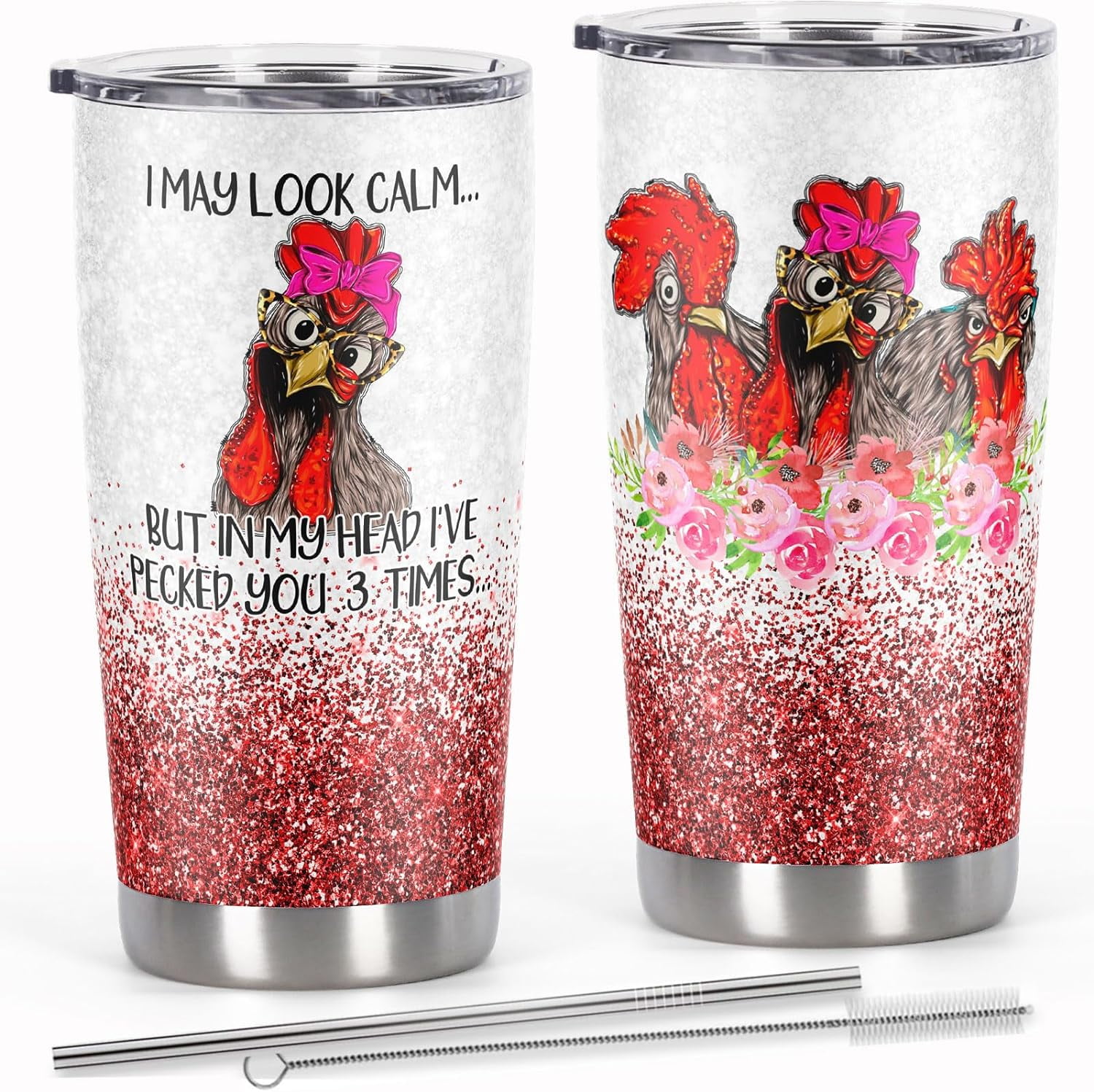 Chicken Cup, In My Head I''Ve Pecked Your 3 Times 20 Oz Travel Tumbler ...